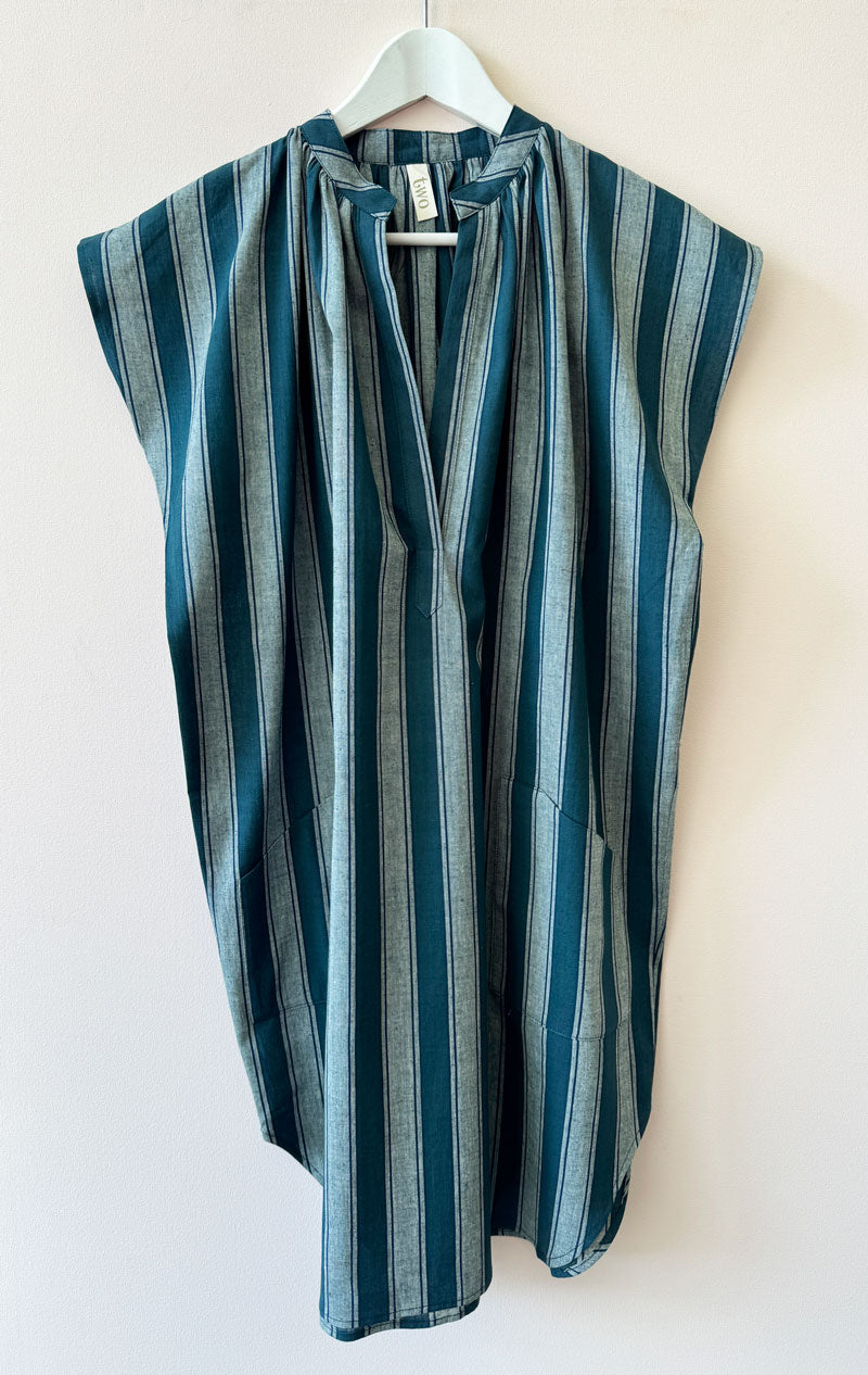 Teal/ Ice White Pocket Tunic – Two